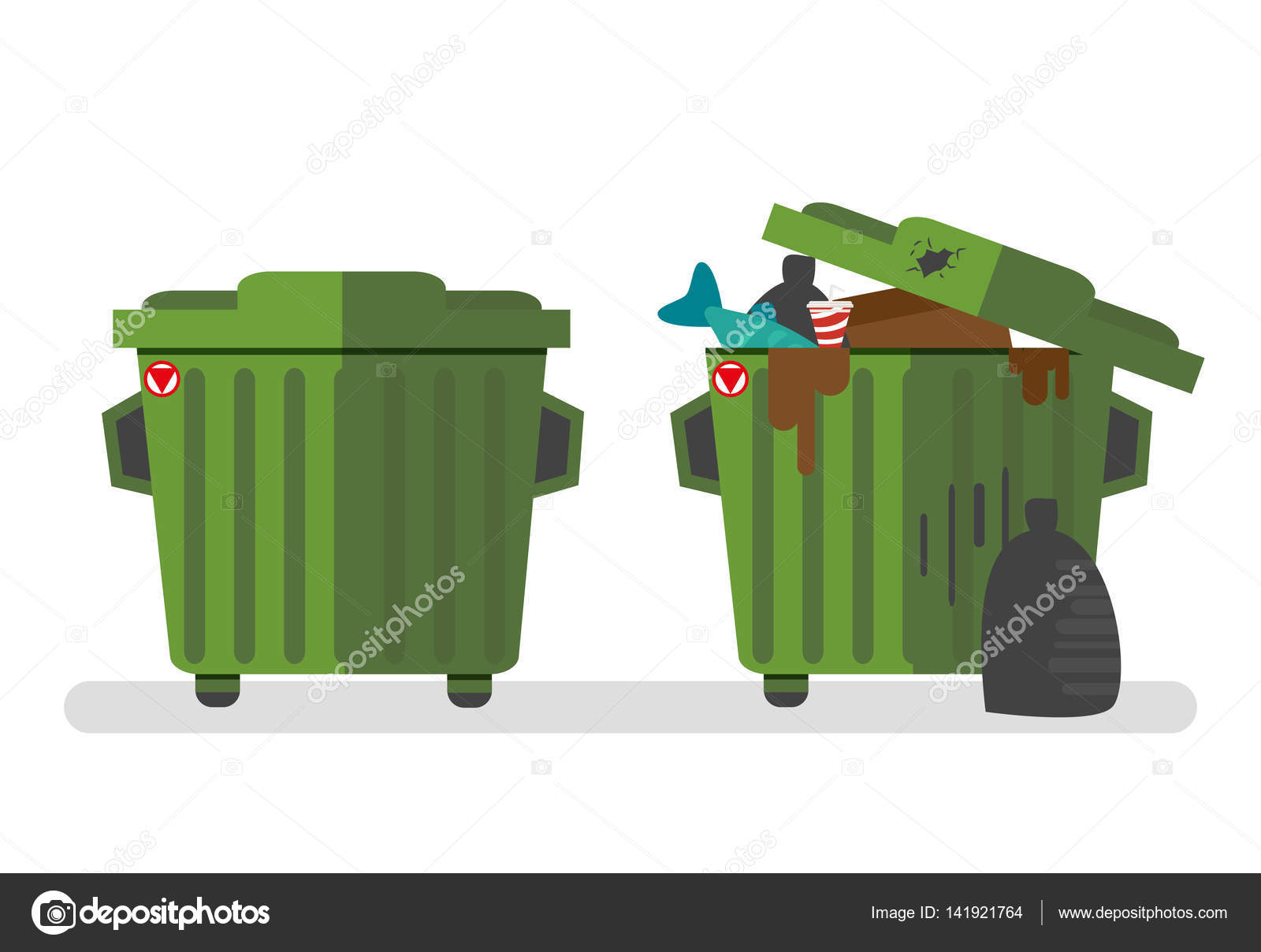 Icono De Contenedor De Basura Verde, Estilo De Dibujos, 59% OFF