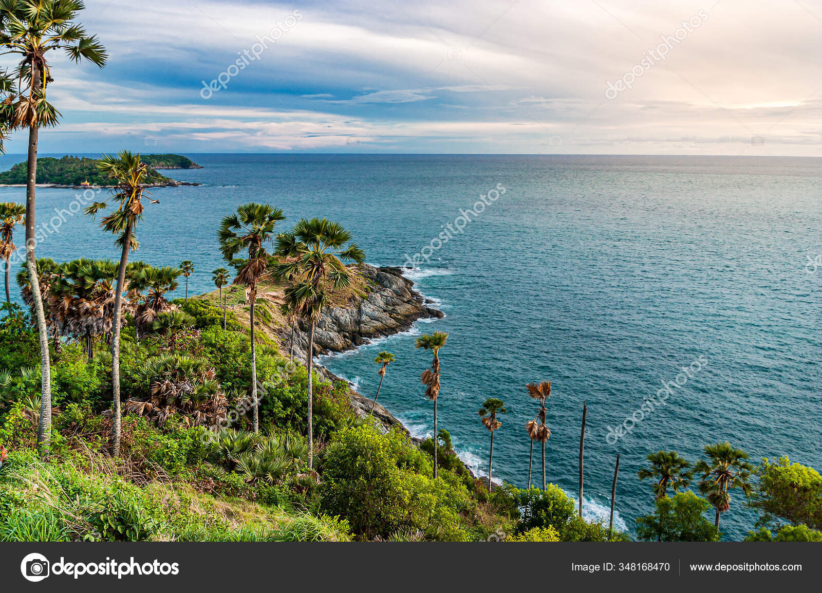 Phuket Sceni Lam Prom Thep Name Thai Sea Thailand Beautiful — Stock ...