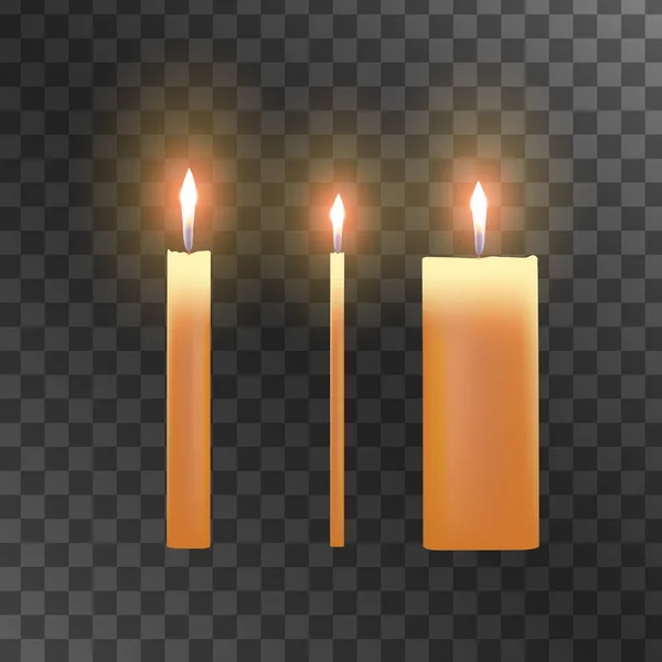 Vector candles on transparent background. - Stock Image - Everypixel
