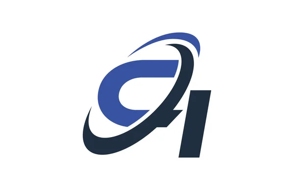 Letter Logo Blue Swoosh Global Digital Business — Stock Vector ...