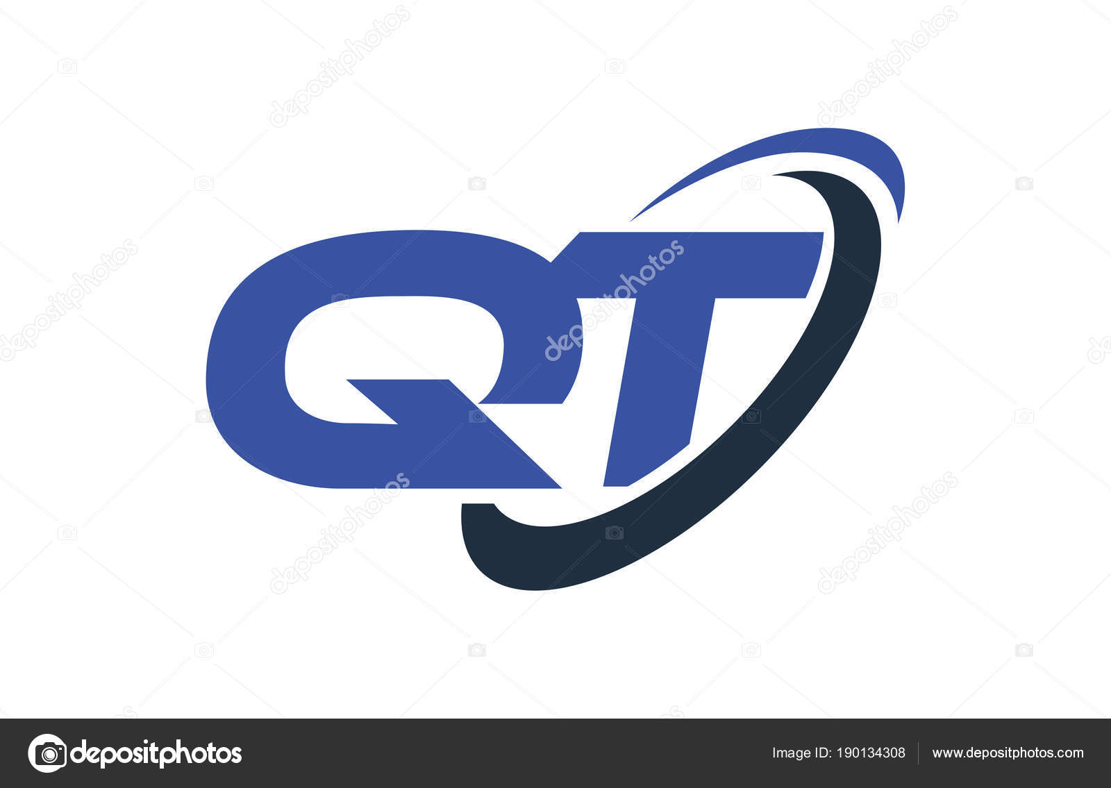Logo Swoosh Ellipse Blue Letter Vector Concept Stock Vector Image by ...