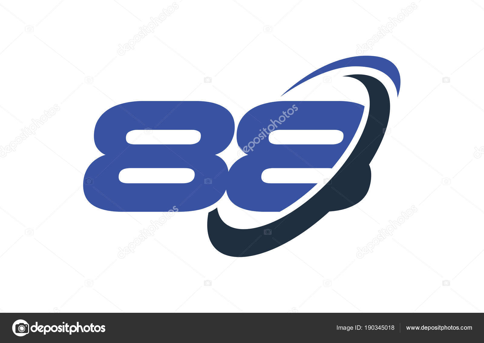Logo Number Blue Swoosh Ellipse Vector Symbol Template Stock Vector ...