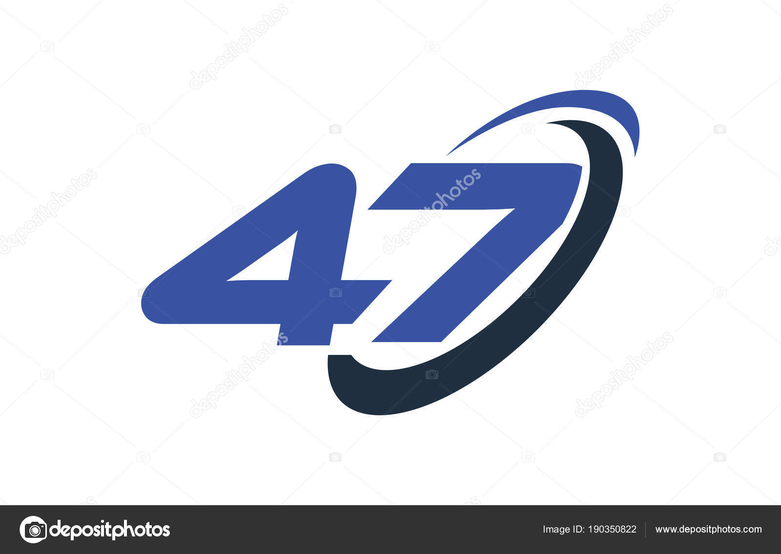Logo Number Blue Swoosh Ellipse Vector Symbol Template Stock Vector ...