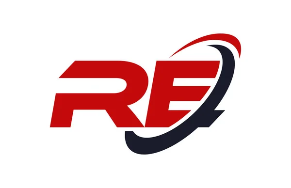 Logo Swoosh Ellipse Red Letter Vector Concept Stock Vector by ...