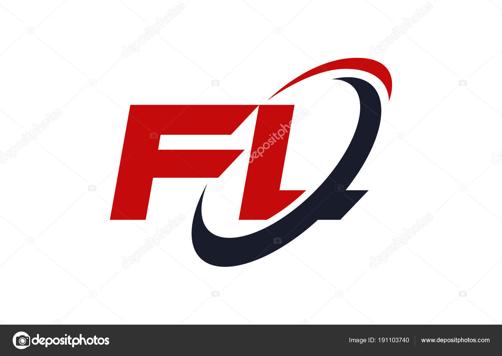 Logo Swoosh Ellipse Red Letter Vector Concept Stock Vector by ...