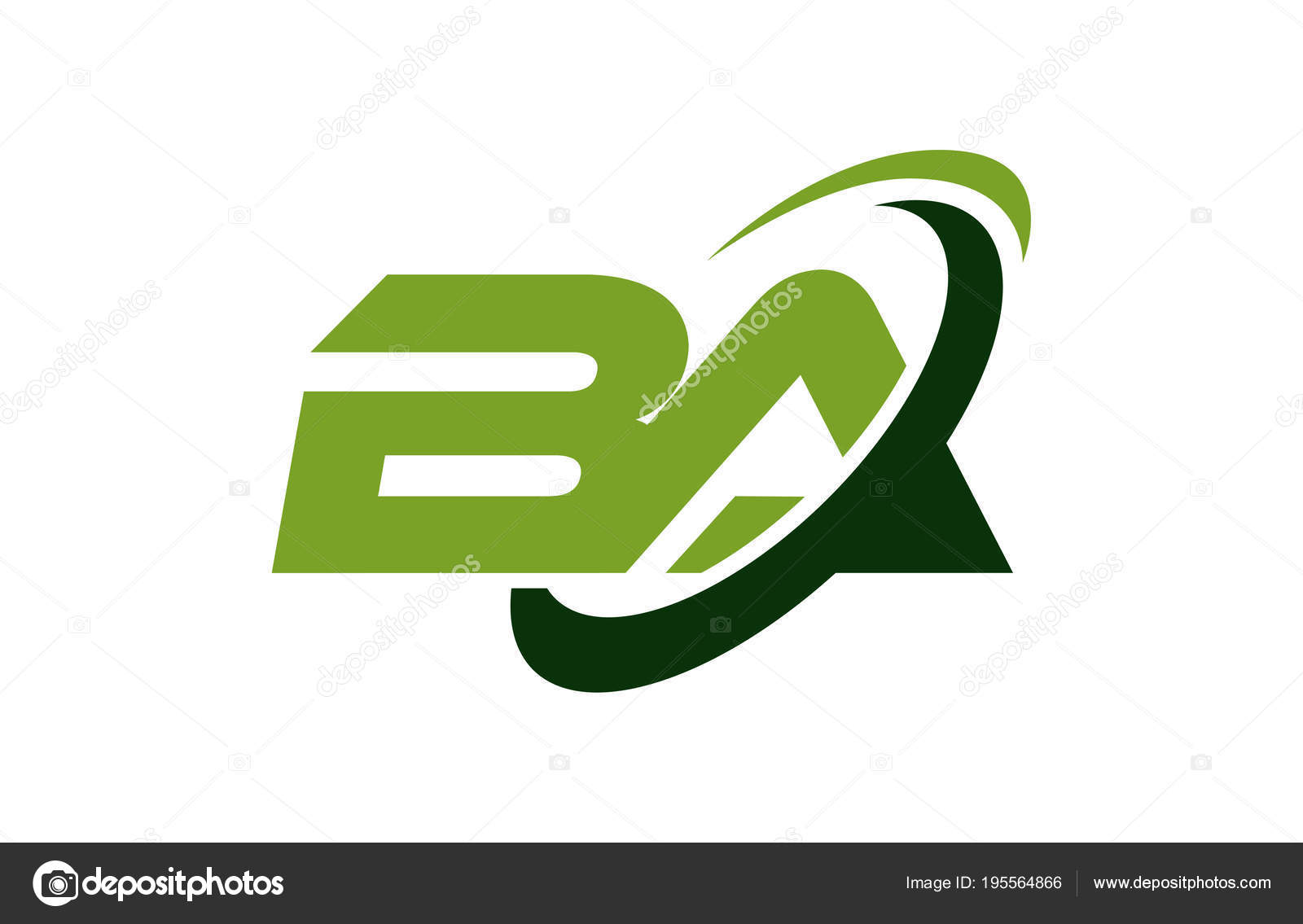 Logo Swoosh Ellipse Green Letter Vector Concept Stock Vector by ...