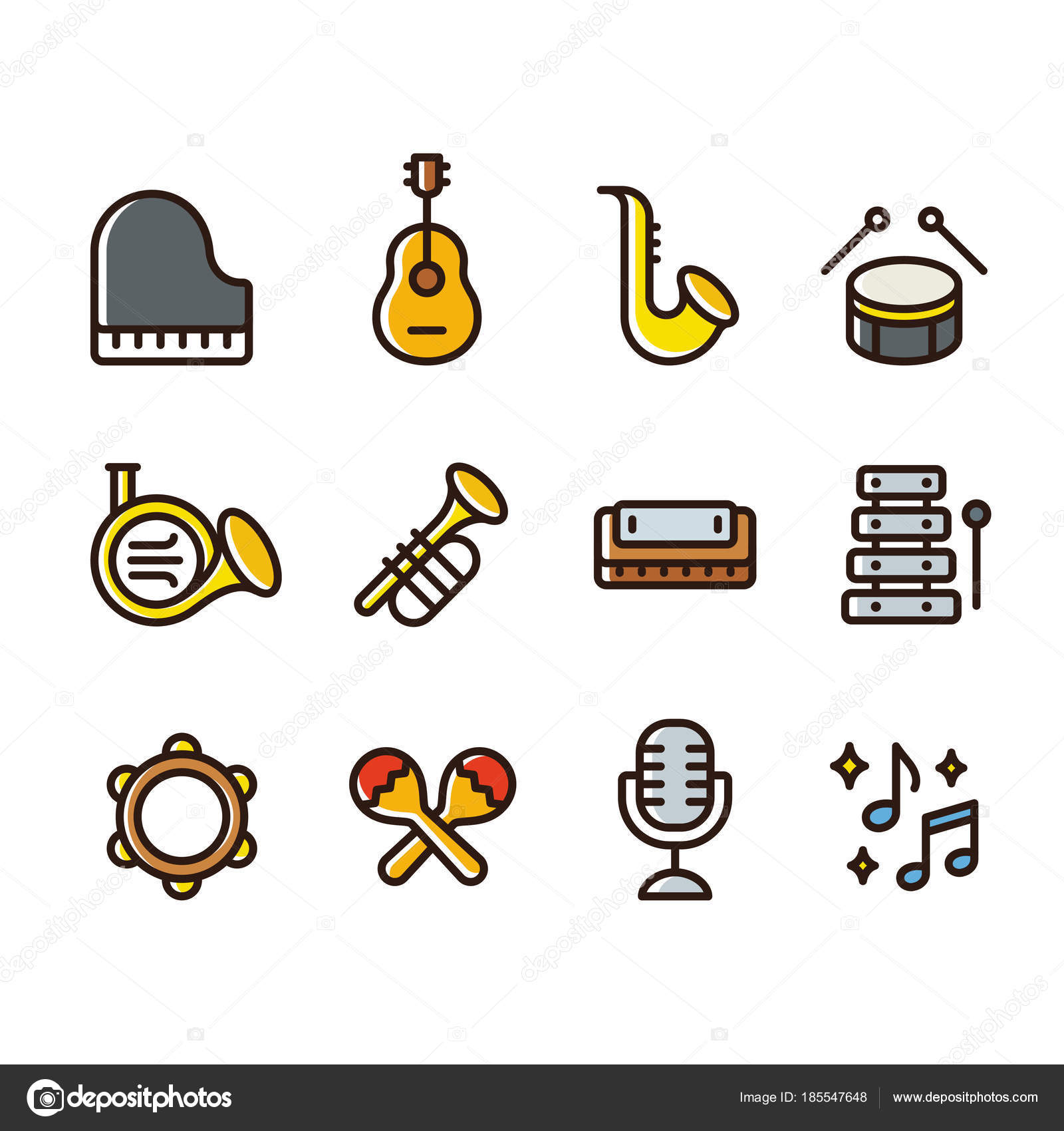 Music instruments icons Stock Vector Image by ©Sudowoodo #185547648