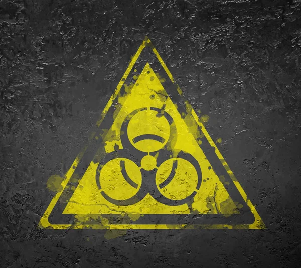 Biohazard symbol sign of biological hazard danger threat alert, black ...