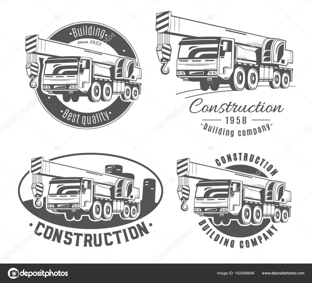 Truck-mounted crane. Set of vector logos. Stock Vector by ©nesalomeya ... Truck-mounted crane. Set of vector logos. Stock Vector by ©nesalomeya ...