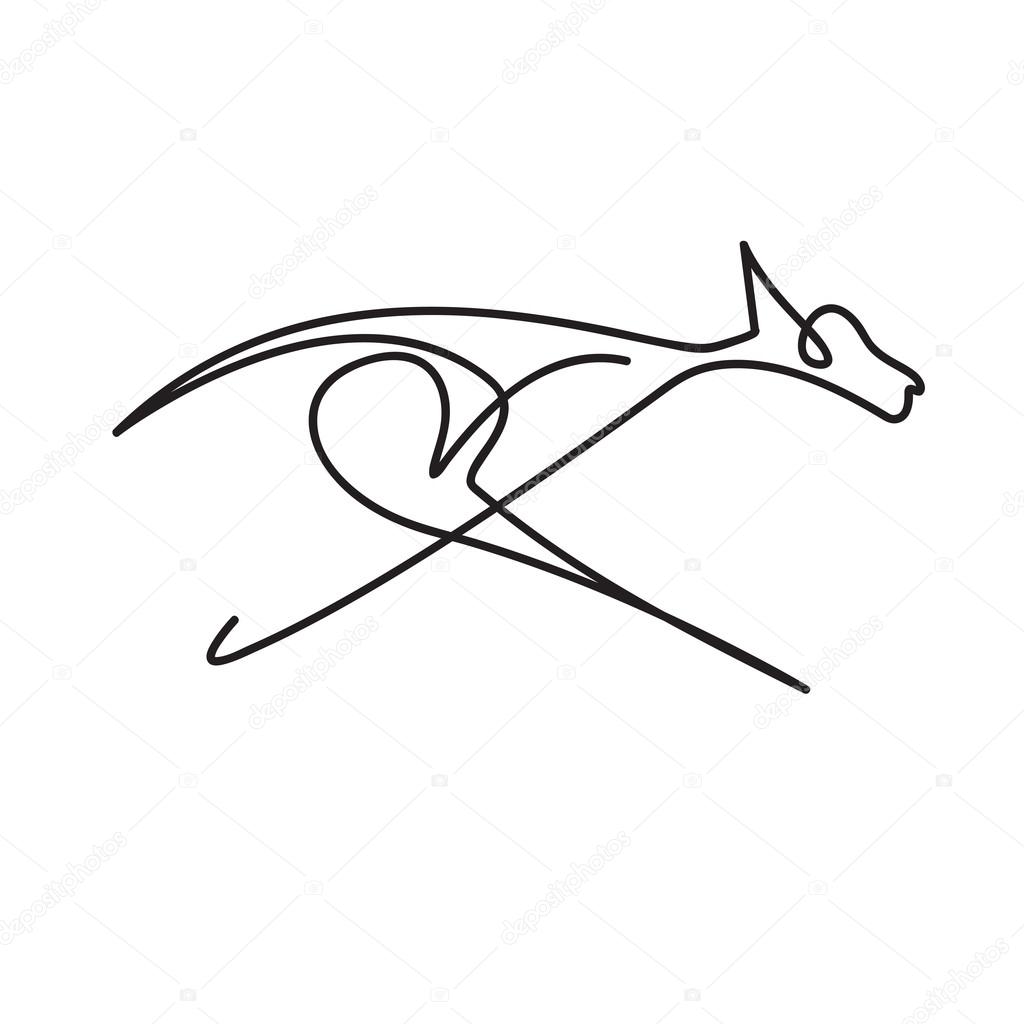 Vector continuous line. Abstract dog running and jumping Stock Vector ... Vector continuous line. Abstract dog running and jumping Stock Vector ...