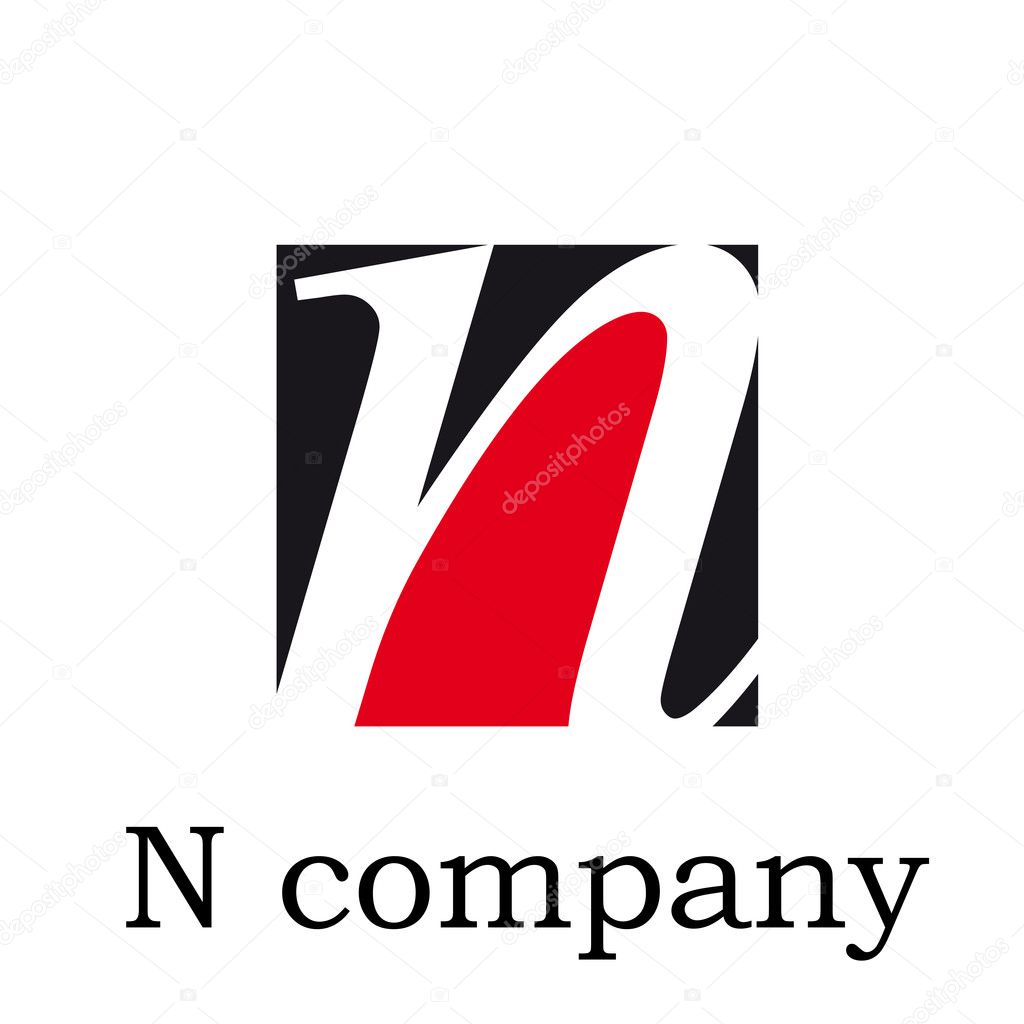 Icône vectorielle Lettre initiale vectorielle N sur rouge et noir ...