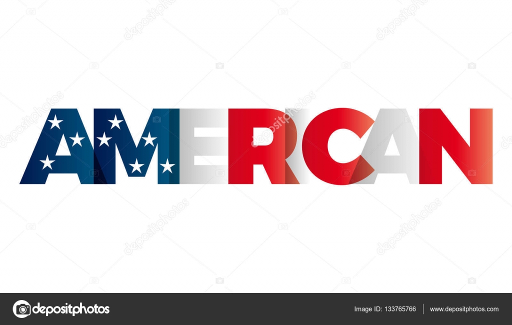 The word American. Vector banner with the text colored rainbow. Stock ...