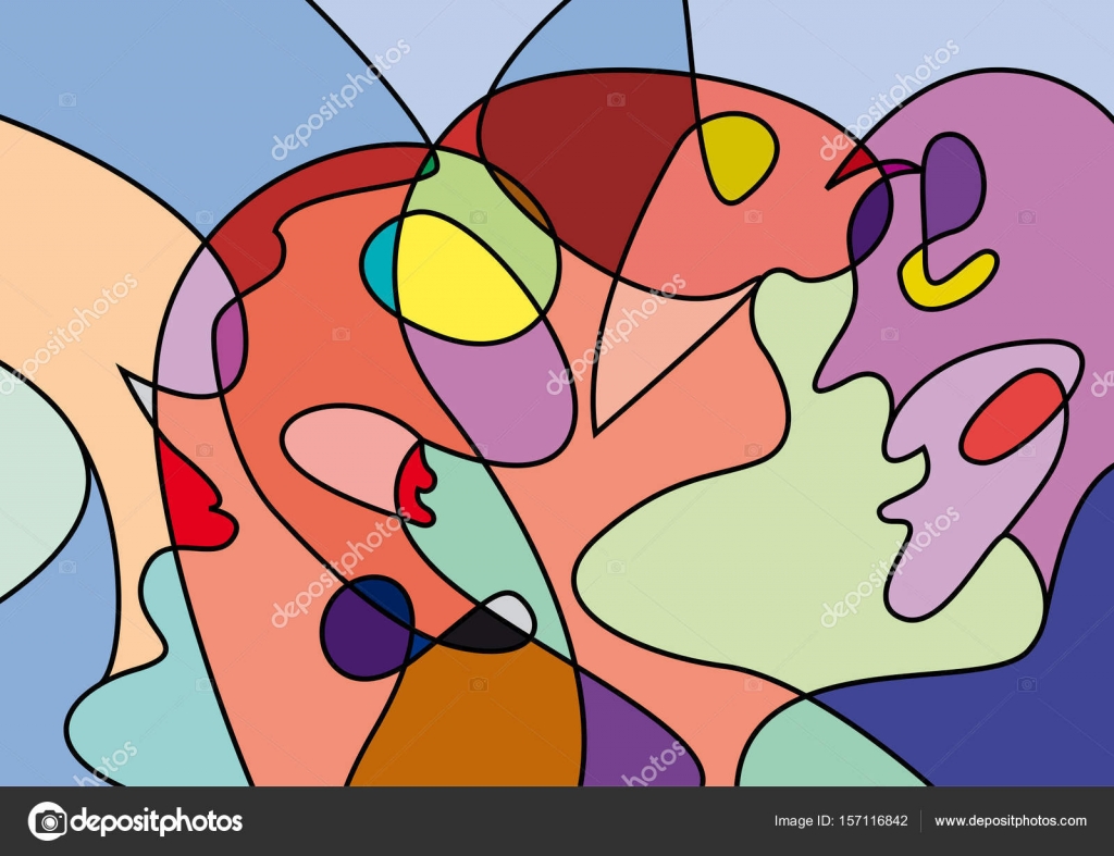 Abstract people in confusion, colorful vector background Stock Vector ...