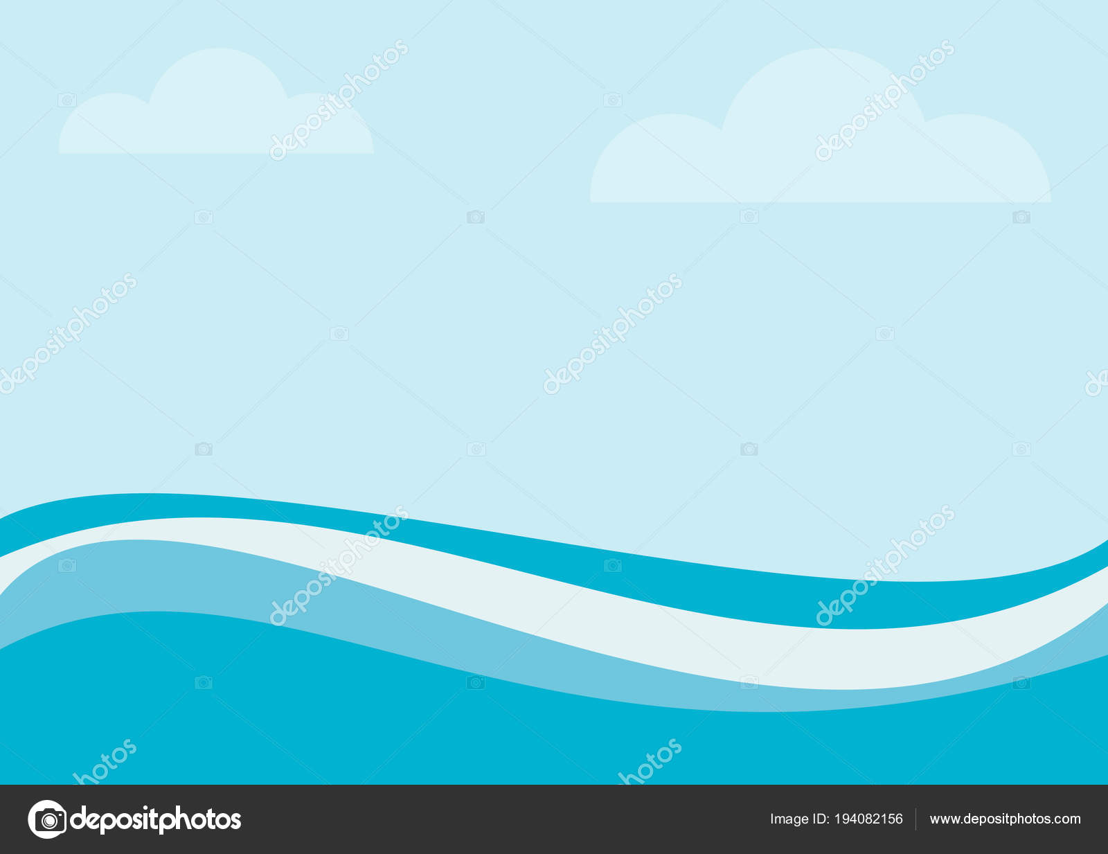 Vector background blue sea, waves and sky. summer concept Stock Vector ...