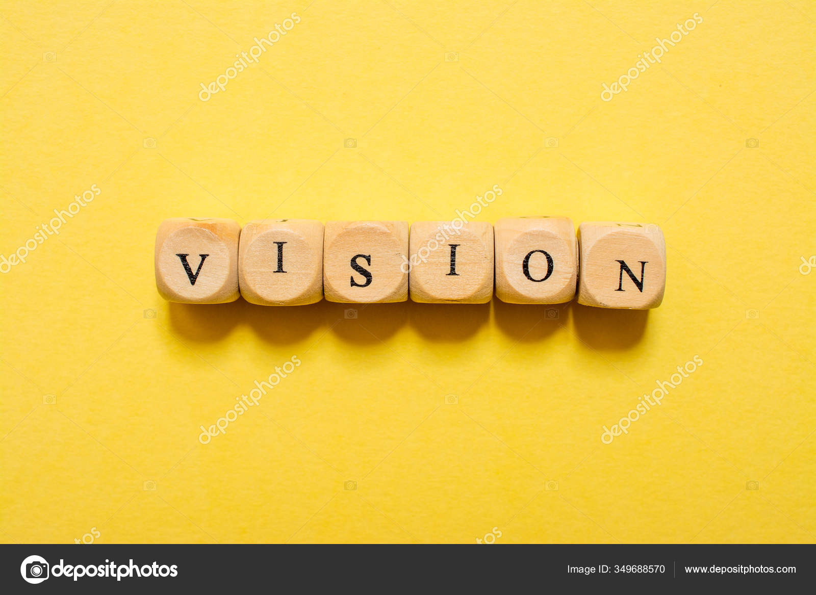 Word Vision Text Made Dice Yellow Background — Stock Photo © LuckyTD ...