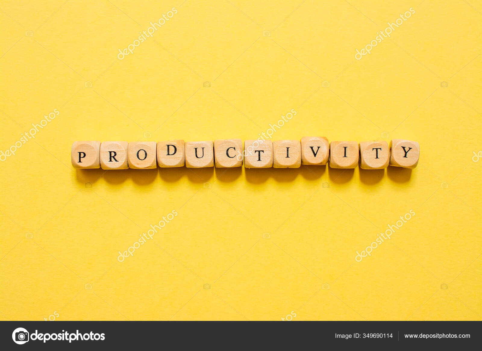 Word Productivity Text Made Dice Yellow Background Stock Photo by ...