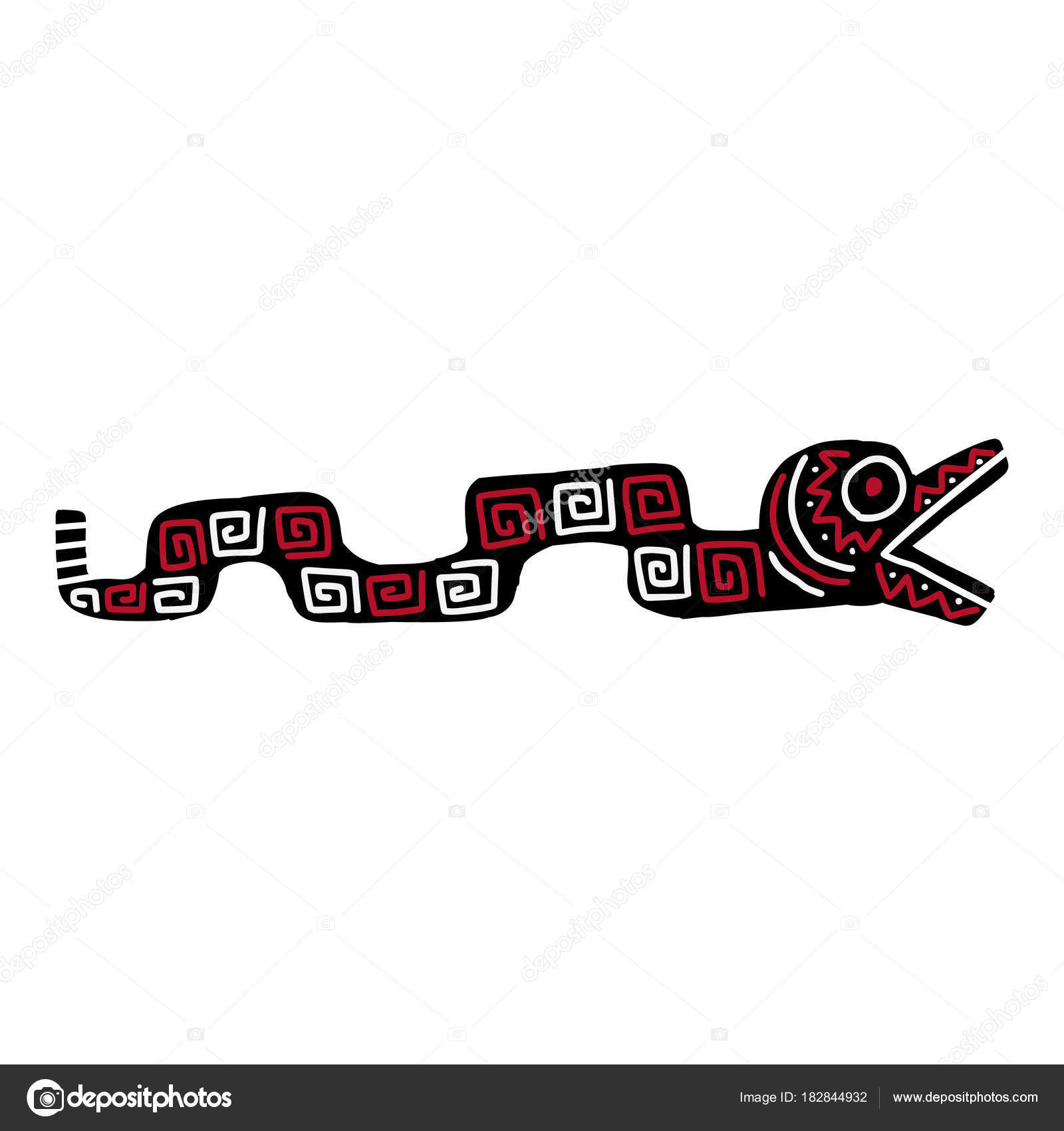 Snake icon Aztec Stock Vector Image by ©GennadiiKorchuganov #182844932