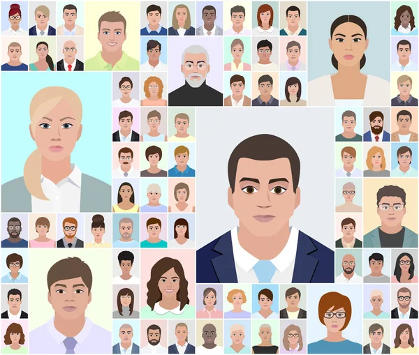 Different portraits, choose people, vector - Stock Image - Everypixel