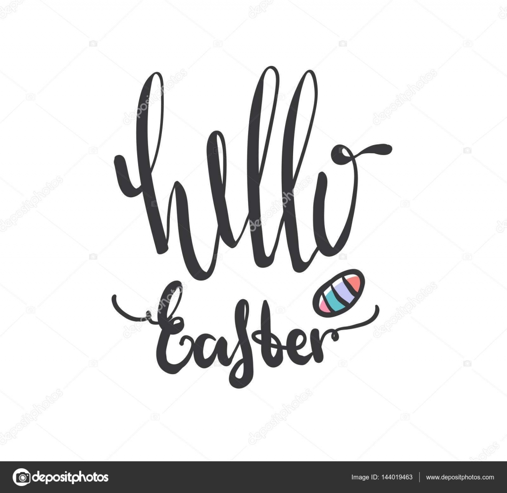 Hello easter lettering modern calligraphy style. Hand written Easter ...