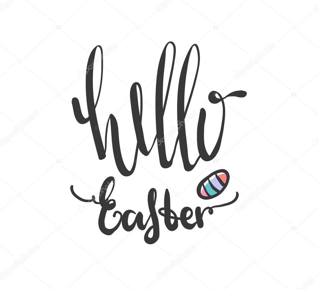 Hello easter lettering modern calligraphy style. Hand written Easter ...