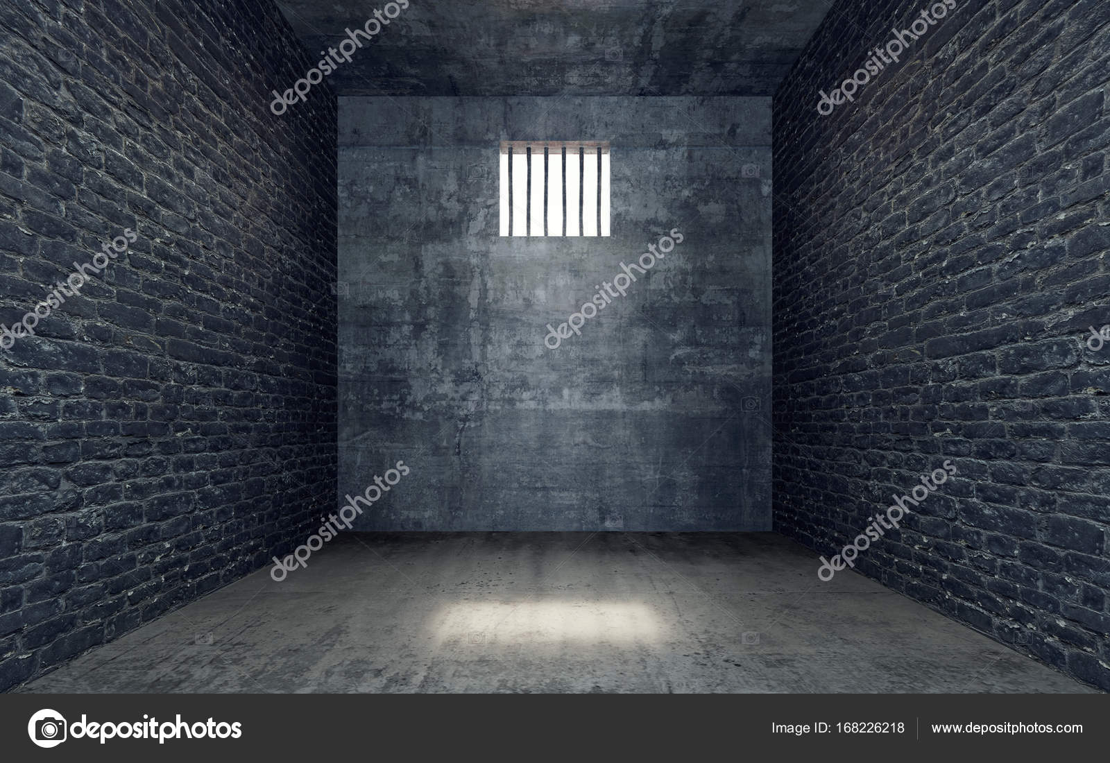 Prison cell with light shining through a barred window Stock Photo by ...