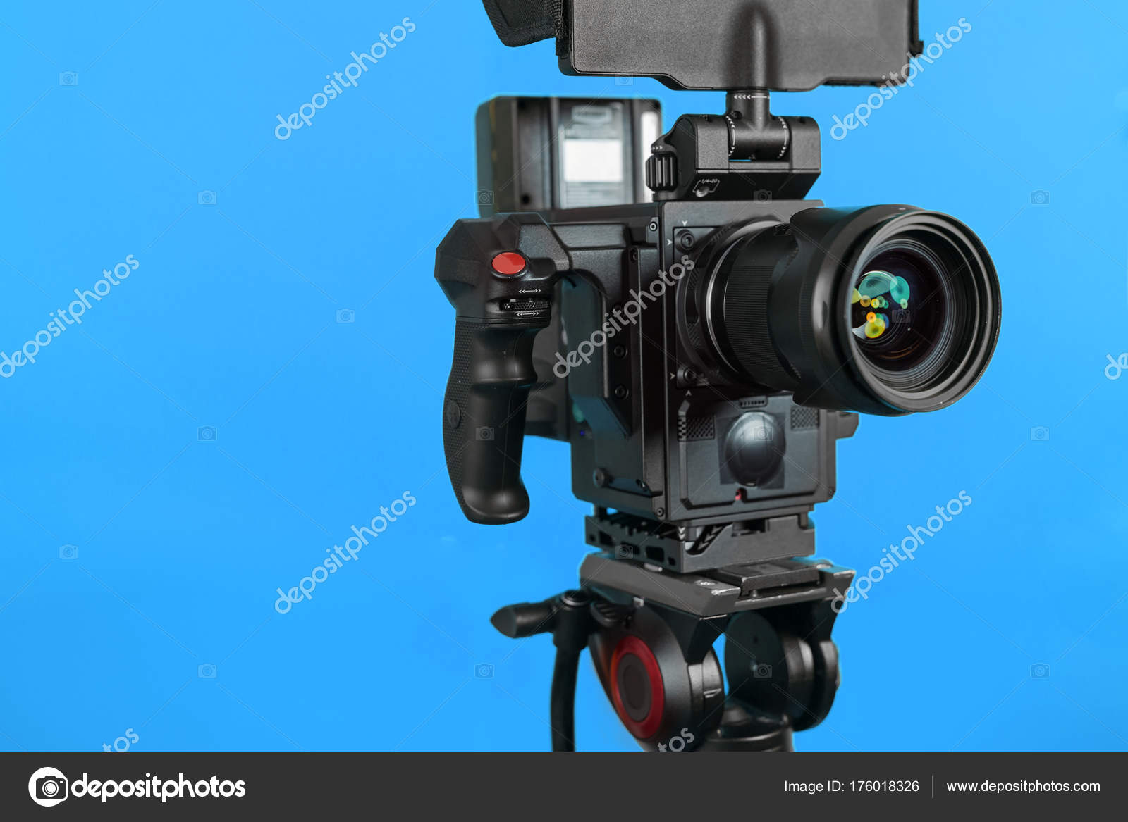 Professional Video Camera Vivid Color Background Making Contrast ...
