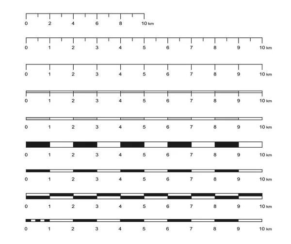 Map scales graphics for measuring distances. Scale measure map vector ...