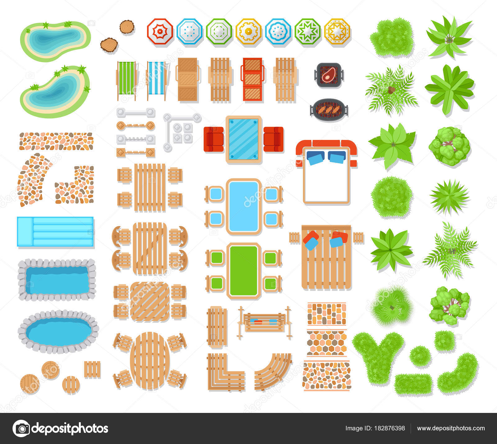 Landscape elements top view Stock Vector Image by ©Axsimen #182876398