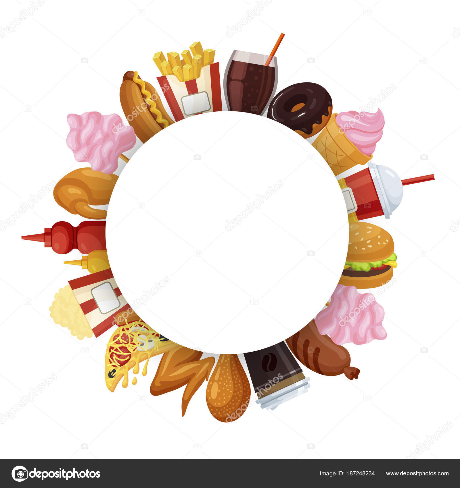 Fast food round banner ⬇ Vector Image by © Axsimen | Vector Stock 187248234
