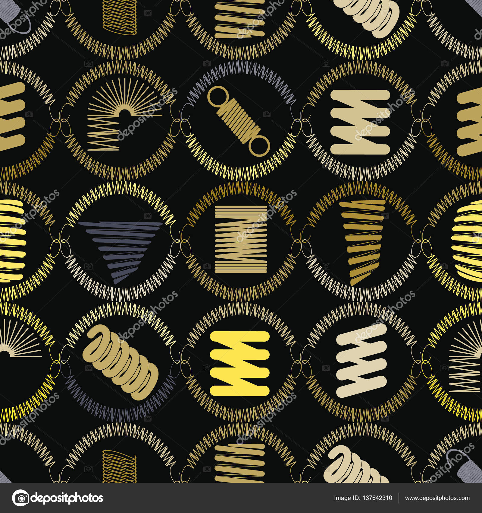 Seamless background with shock absorbers and springs Stock Vector by ...