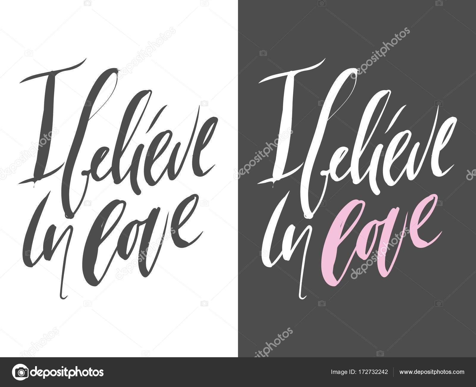 Set of motivational quotes about love. . Hand lettering and custom ...