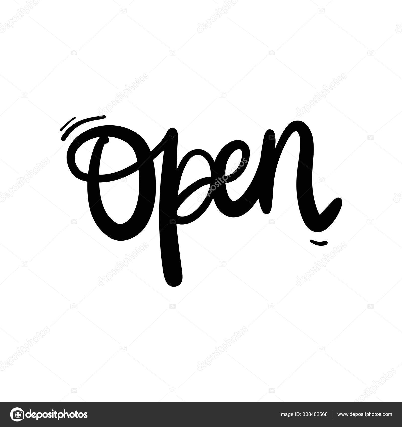 Open Lettering Typography Graphics Simply Vector Illustration — Stock ...