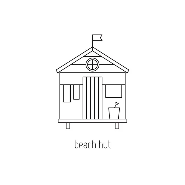 Beach Hut Line Drawing Sketch Coloring Page