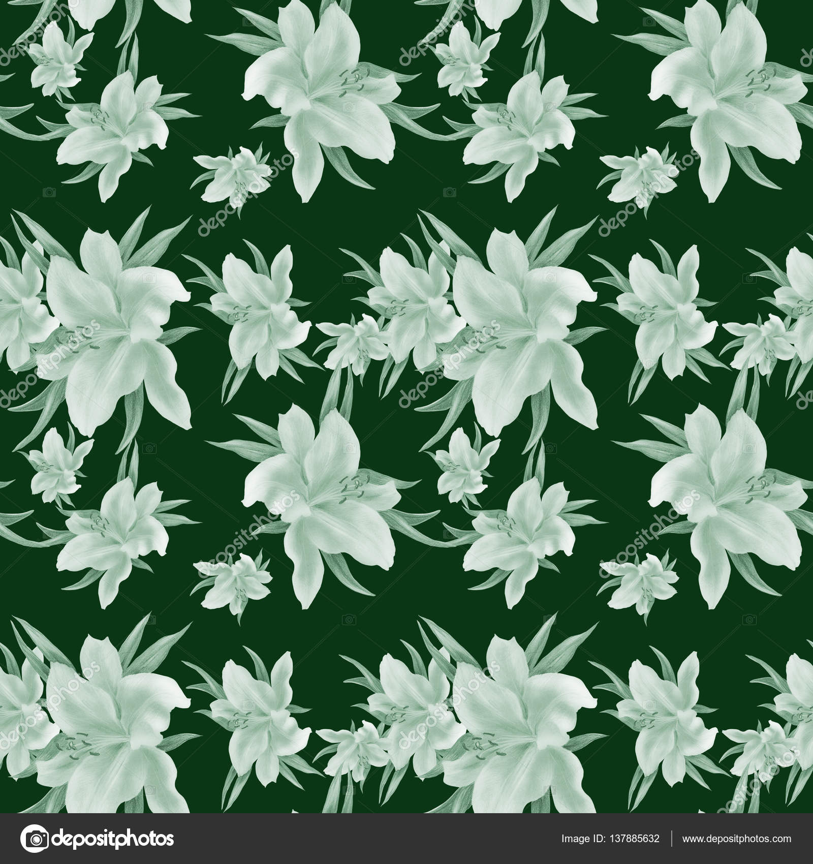 Lily flowers - wallpaper. Seamless pattern. — Stock Photo © Gvinevera88 ...