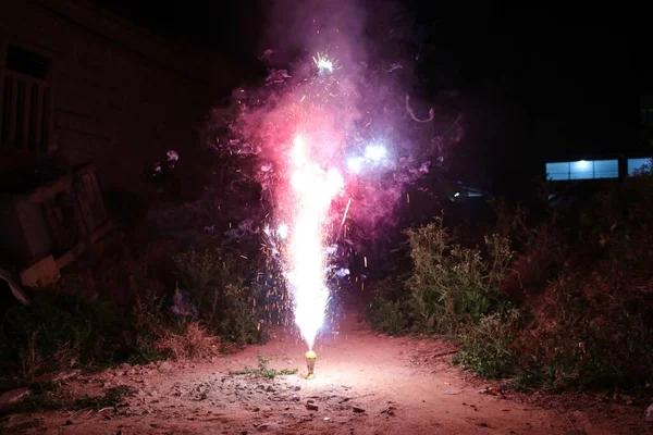 fire explosion in the night sky - Stock Image - Everypixel