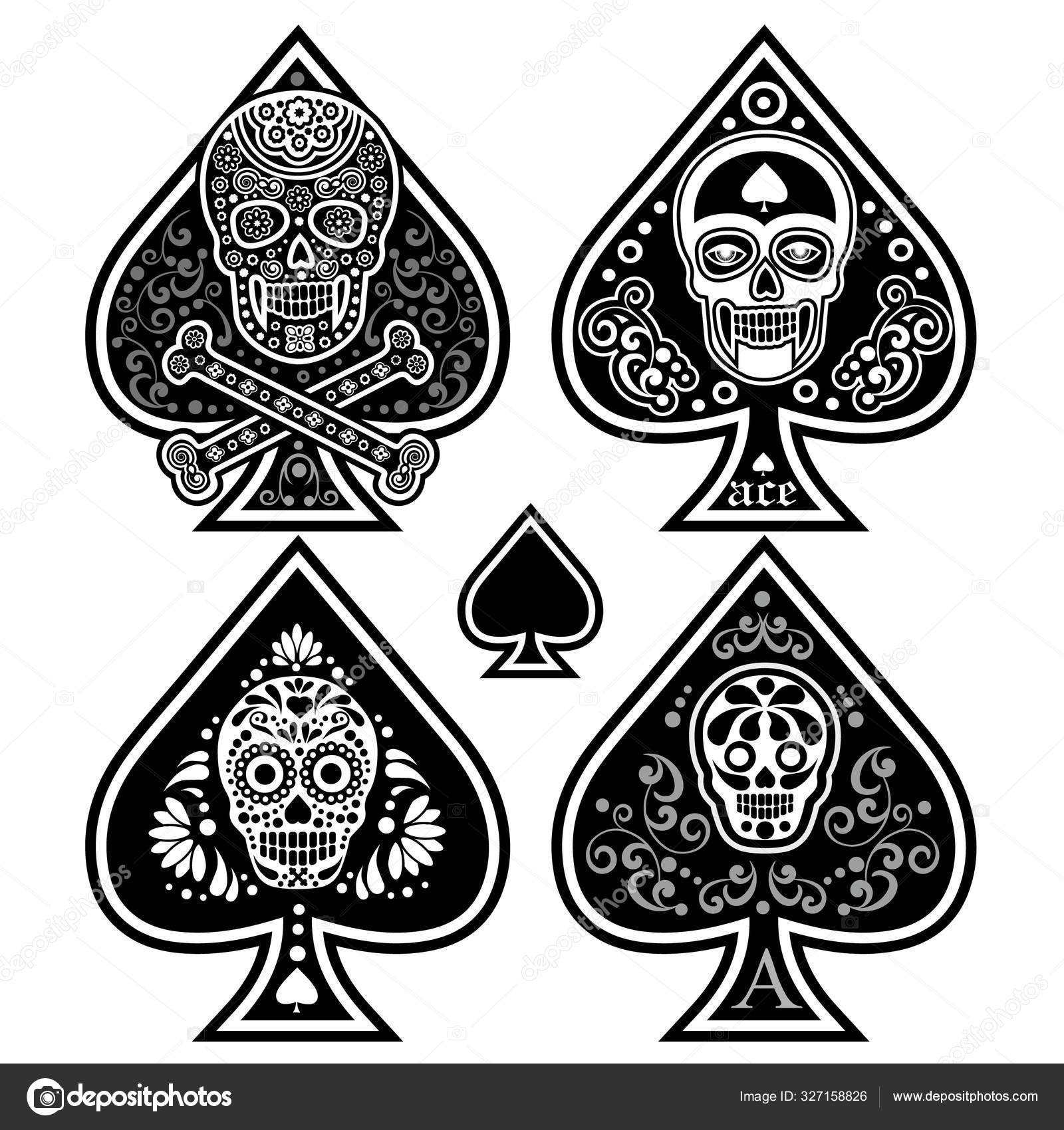 Ace Of Spades Skull Drawing