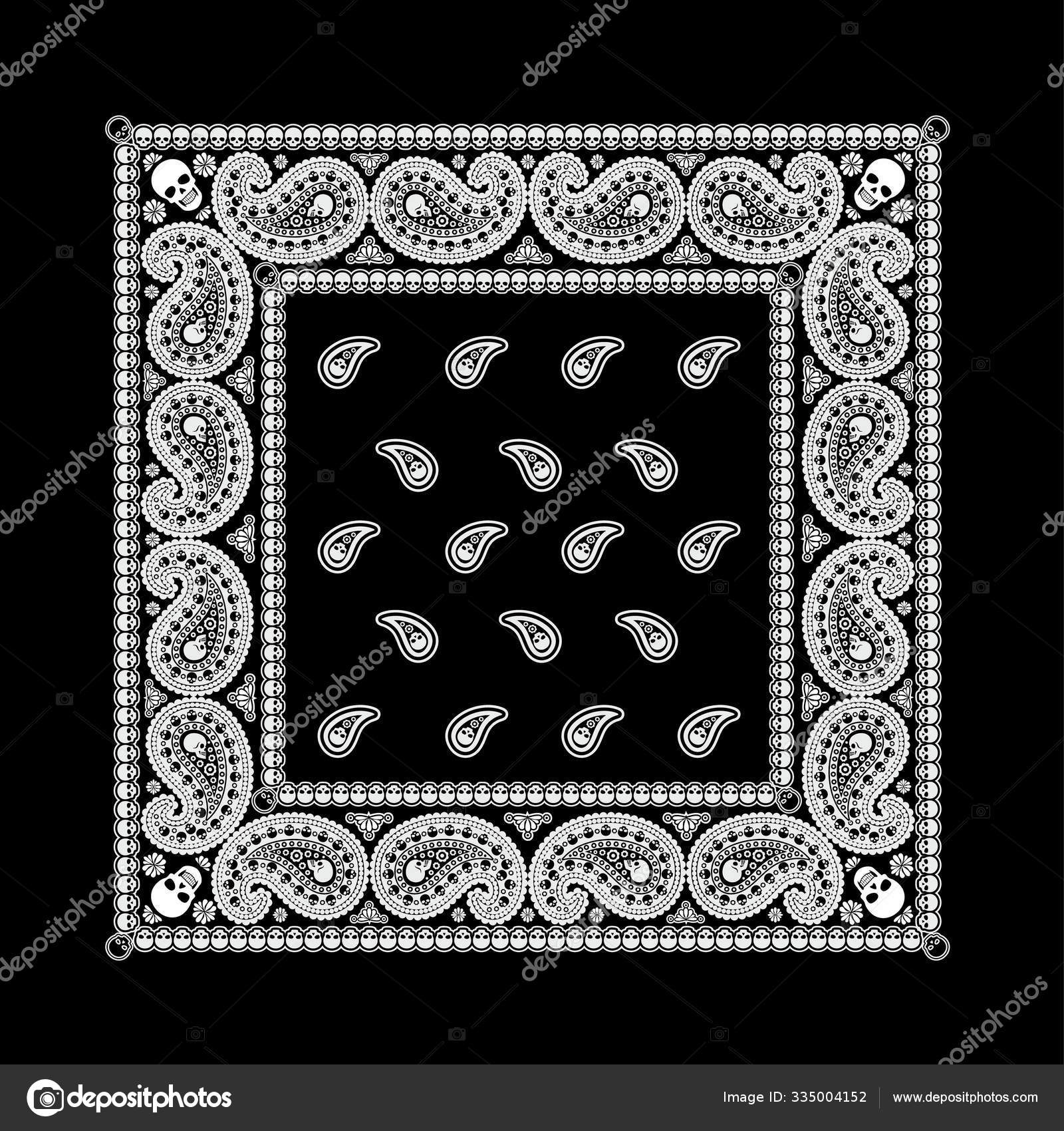 Bandana Pattern Black And White Vector