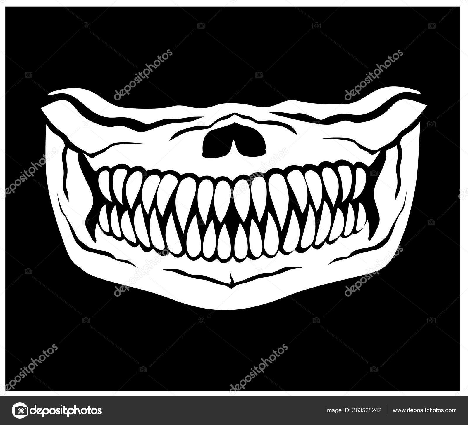 Mask Face Skull Predator Teeth Stock Vector by ©amid999 363528242