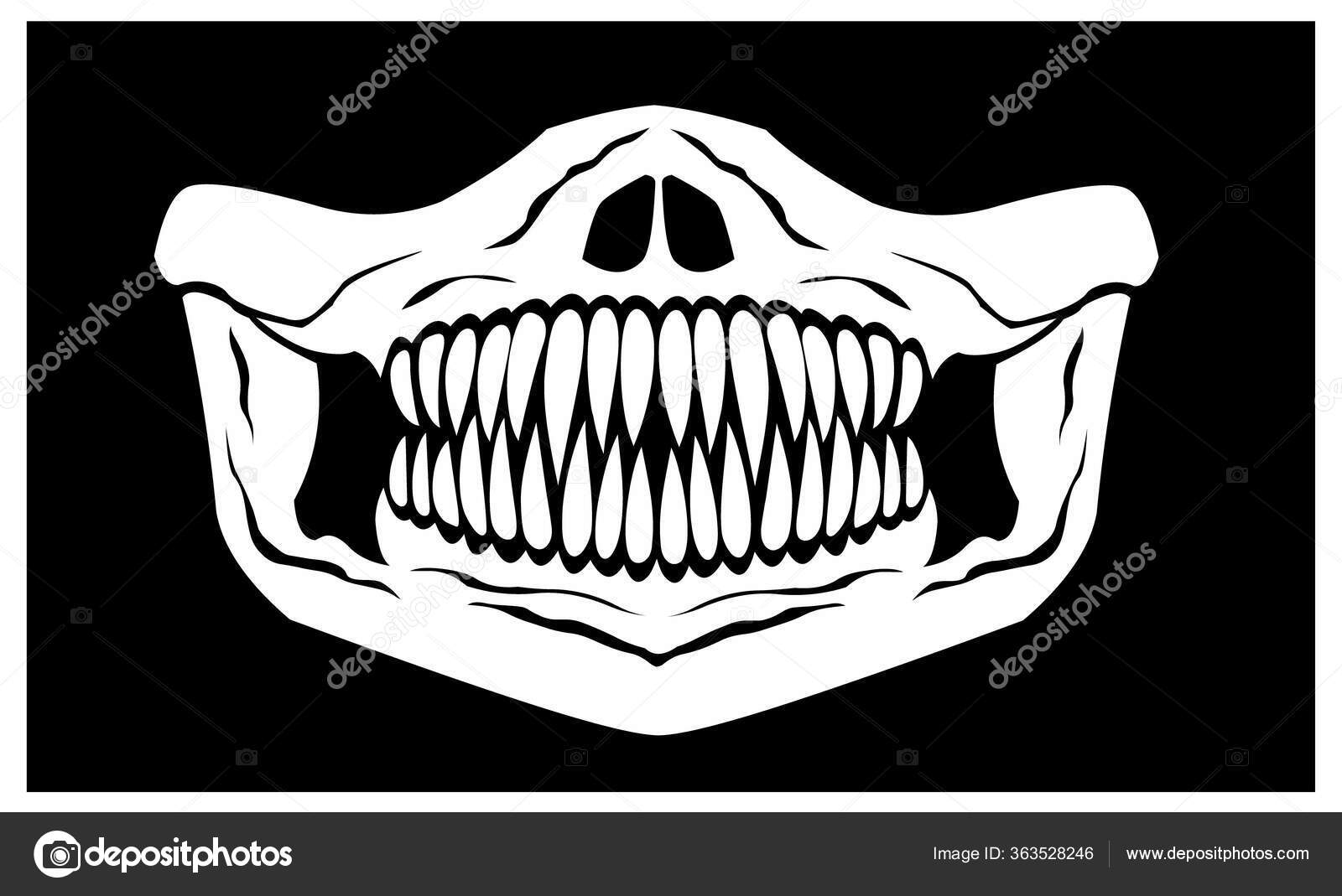 Mask Face Skull Predator Teeth — Stock Vector © amid999 #363528246