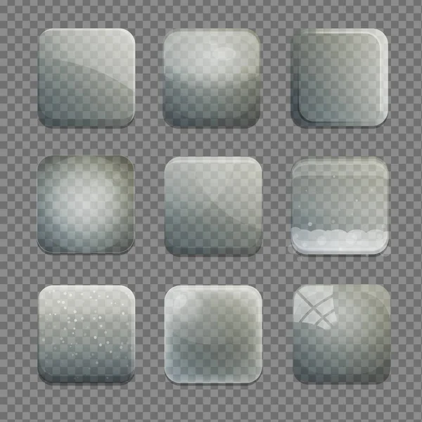 Collection of transparent glass app buttons Stock Vector Image by ...