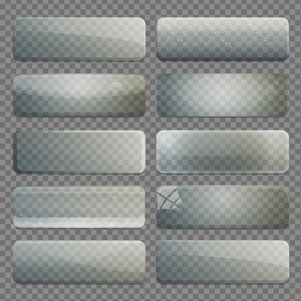 Collection of transparent glass app buttons Stock Vector Image by ...