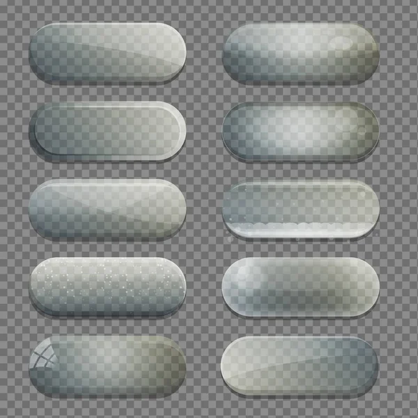 Collection of transparent glass app buttons Stock Vector Image by ...