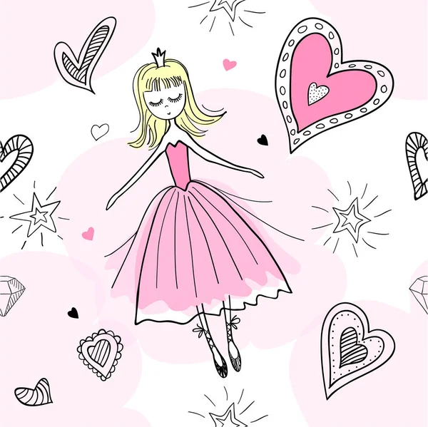 Pink princess sketch set. — Stock Vector © NatalieBakunina #100321754