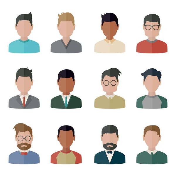 People Icons Set Team Concept Diverse Business Men Avatar Icons