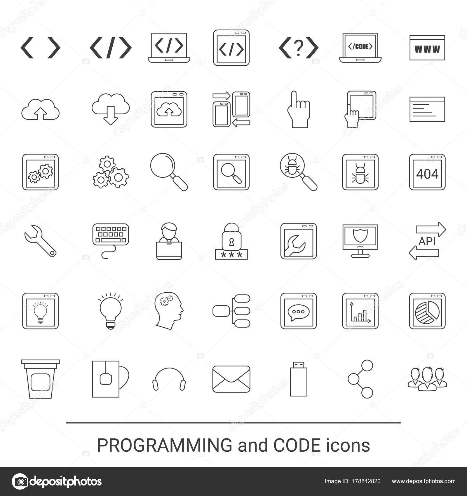 Programming icon set Stock Vector by ©NinaMunha 178842820