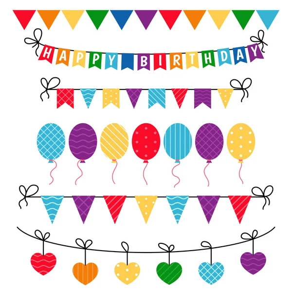 Banderitas cumpleaños imágenes de stock de arte vectorial | Depositphotos