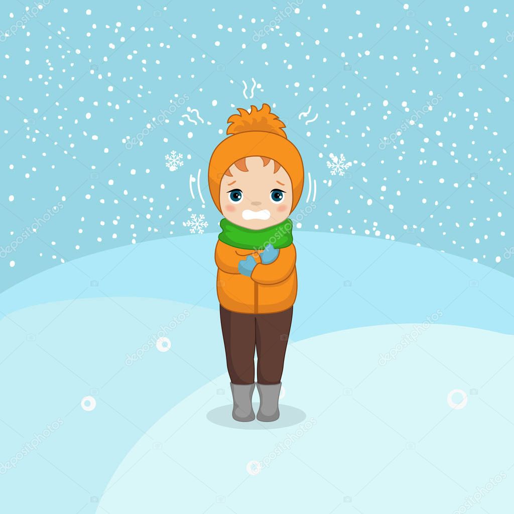 Cold weather boy. — Stock Vector © NinaMunha #194344826