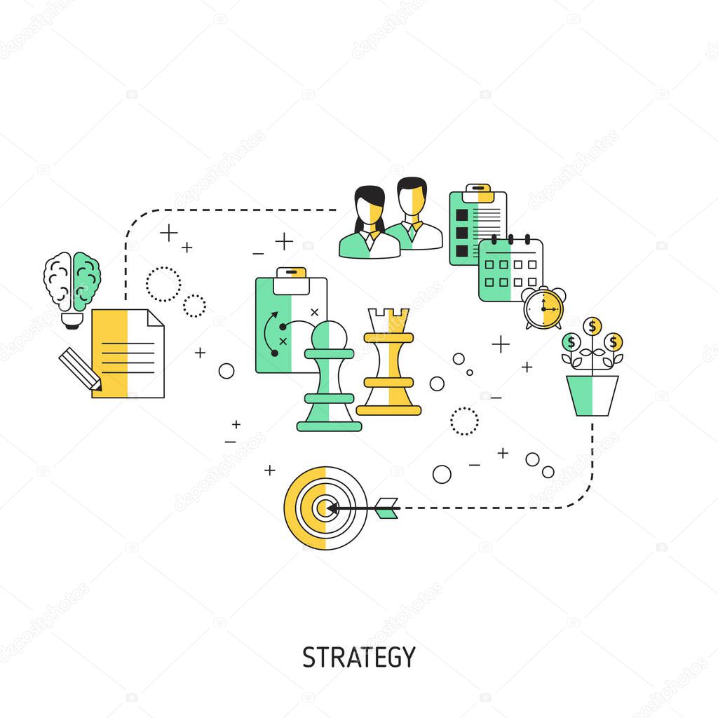 Concepto de estrategia empresarial. Ilustración vectorial para sitio web, aplicación, banner ...