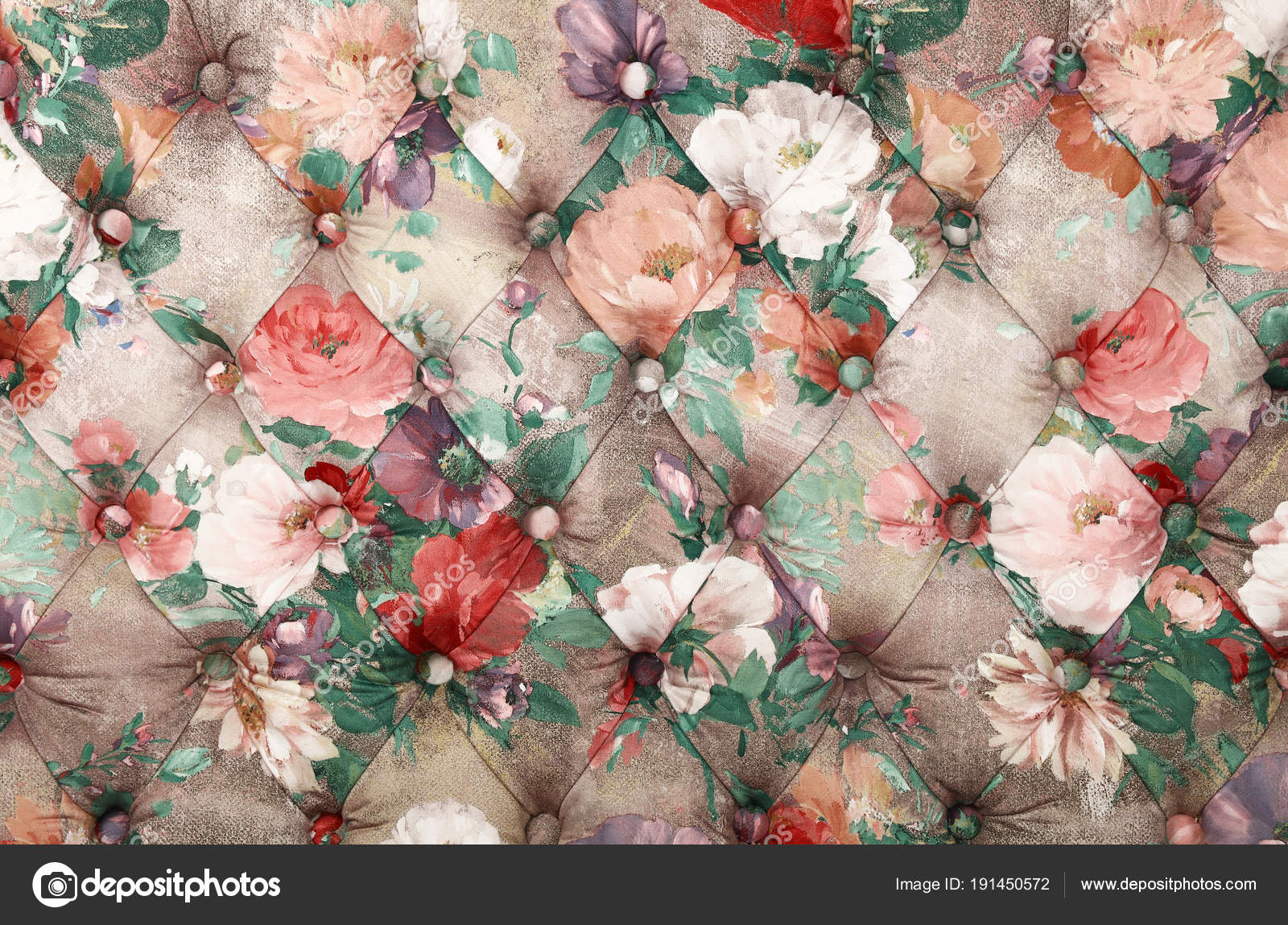Multicolor capitone background with floral pattern Stock Photo by ...