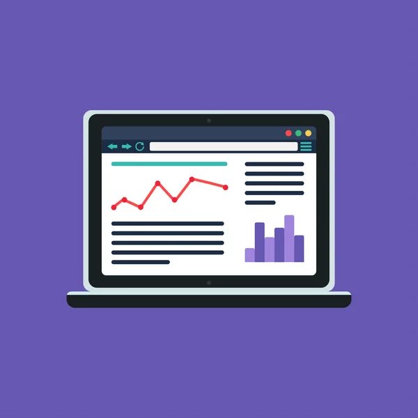 Flat icon laptop, electronic device, responsive web design, infographic ...